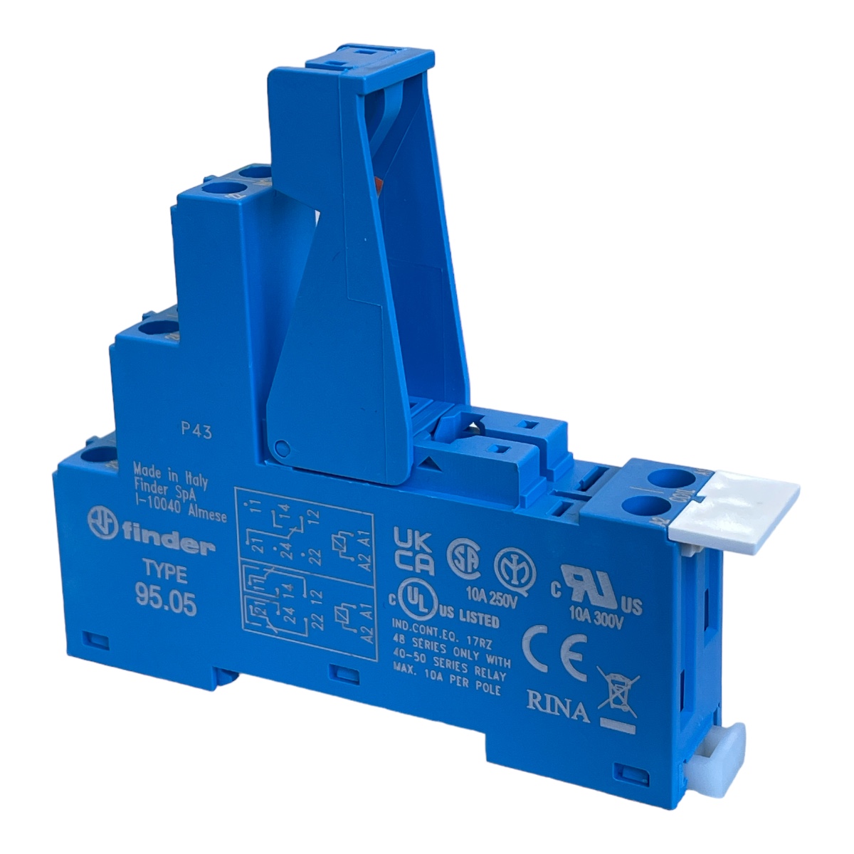 BASE 95.05 SPA P/TRILHO DIN 35MM P/RELE SERIE 40/44 FINDER
