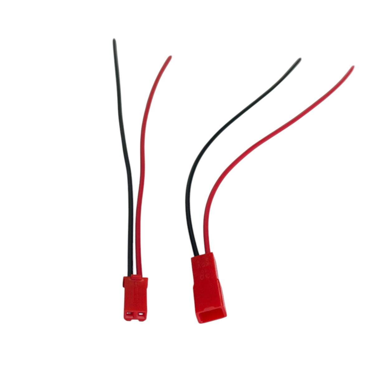 PLUG CONECTOR JST 2P PAR MACHO + FEMEA 150MM CABO PARA BATERIA RC