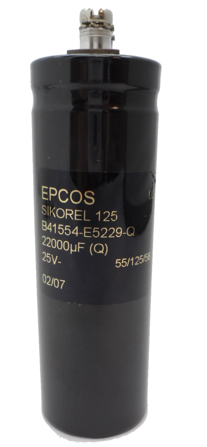 CAPACITOR ELETROLITICO GIGA-ELCO 22000UF 25V B41554E5229Q 35,7X105,7MM ...