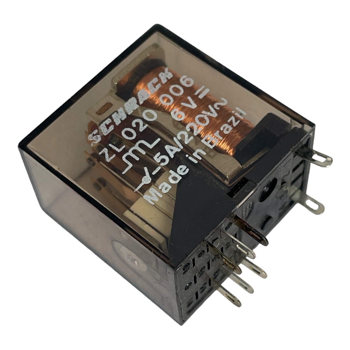 RELE ZL020006 6V 5A 220V 2 CONTATOS REVERSIVEIS SCHRACK